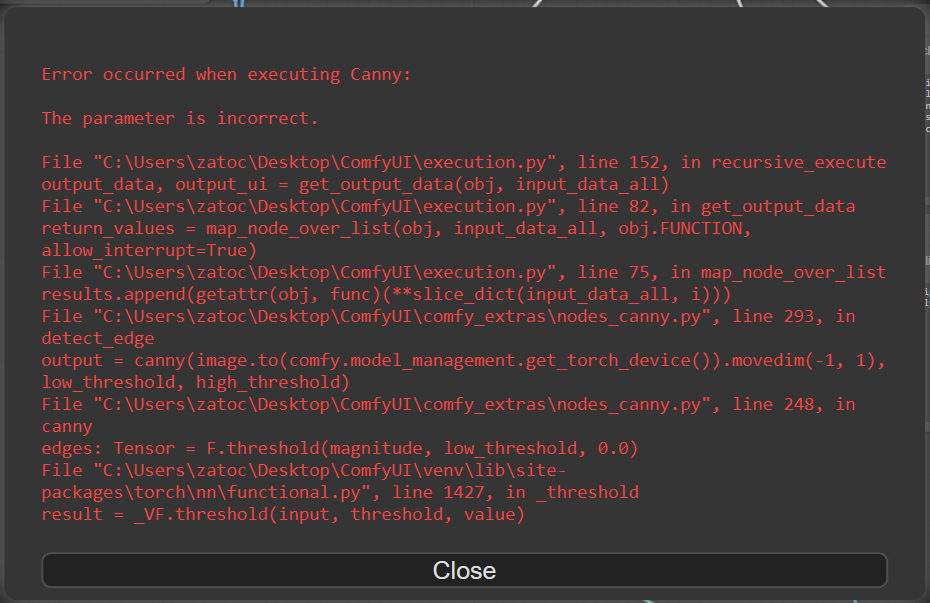 Canny preprocessor node does not work when using DirectML · Issue #1648 · comfyanonymous/ComfyUI ...