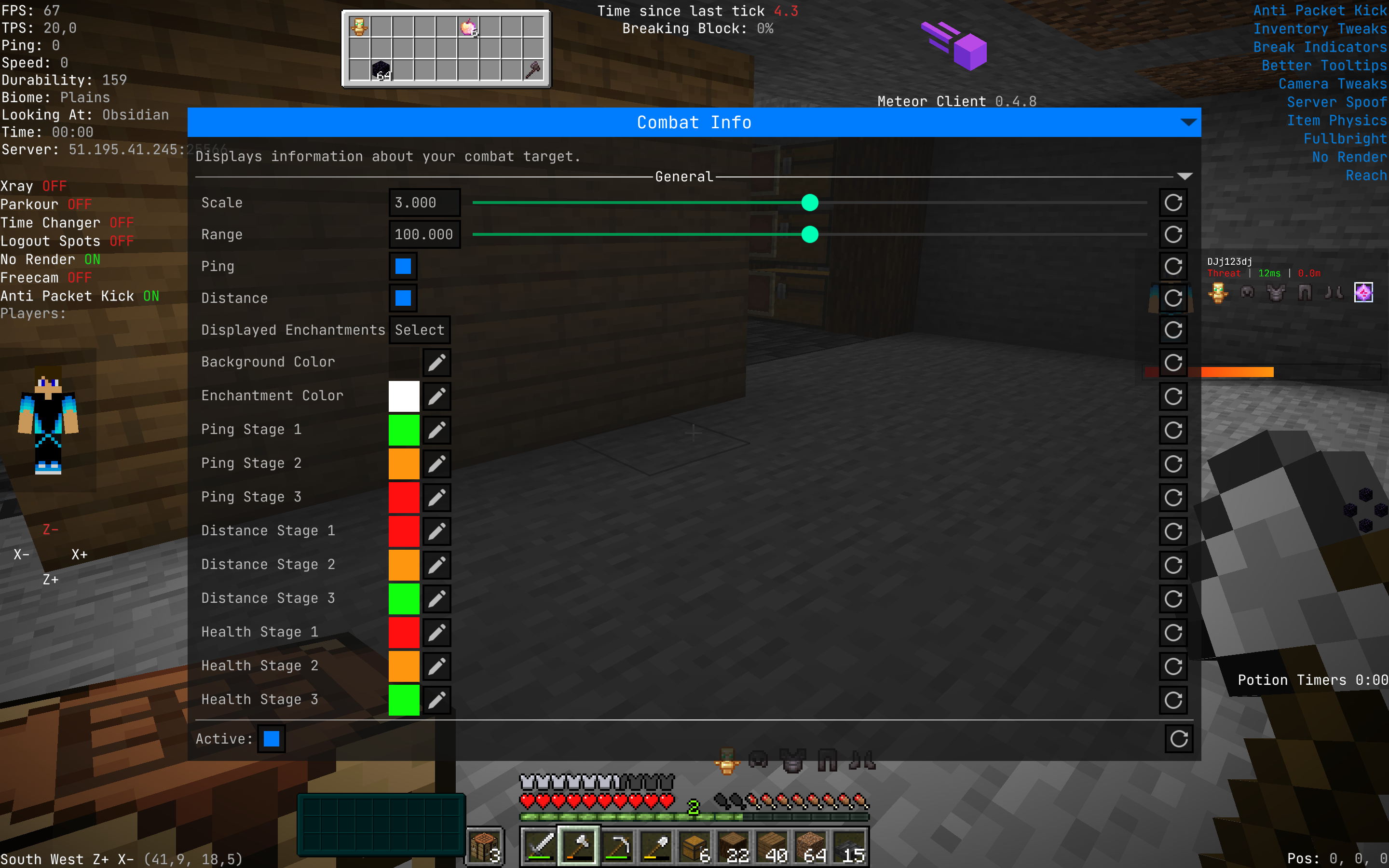 [Bug] Combat Info not showing up in HUD · Issue #2223 · MeteorDevelopment/meteor-client · GitHub