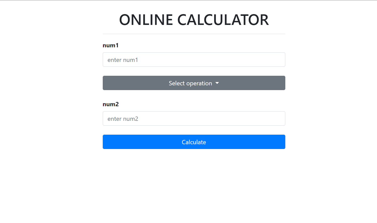 Task - Bootstrap - Forms - Online Calculator · akash-coded mern ...
