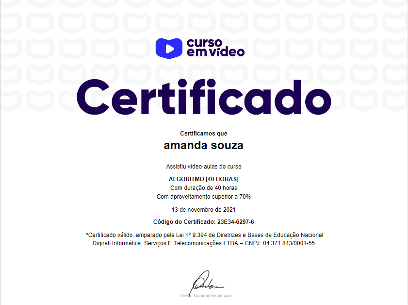 GitHub - souzaamanda/algoritmo: Curso ministrado pelo ilustríssimo professor Gustavo Guanabara
