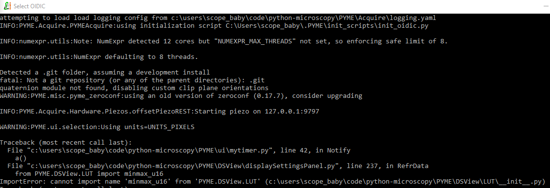 [bug] Error When Open Pymeacquire · Issue 1319 · Python Microscopy Python Microscopy · Github