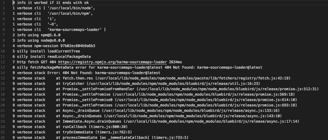 https://registry.npmjs.org/karma-sourcemaps-loader is empty · Issue #37 · demerzel3/karma ...