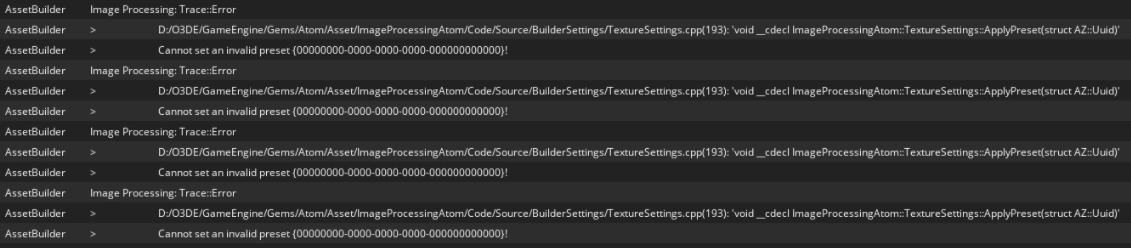 AssetProcessor fails to process some kind of TGA files. · Issue #2682 · o3de/o3de · GitHub