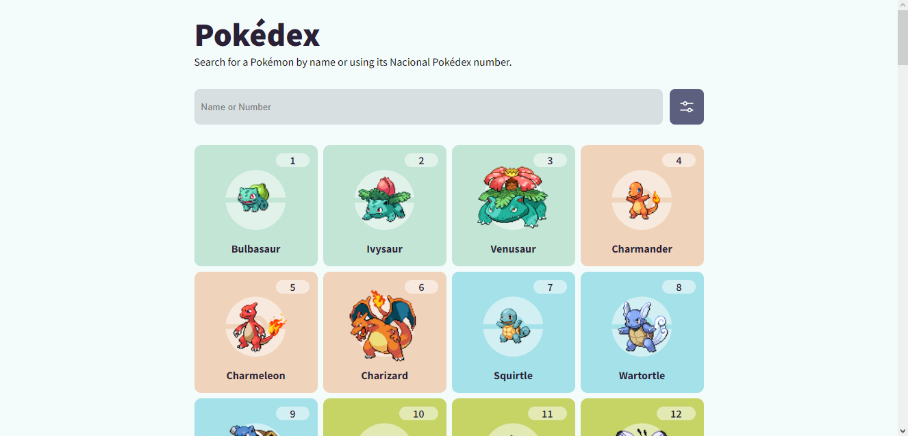 GitHub - MatheusPrudente/pokedex: List of pokémon with live search