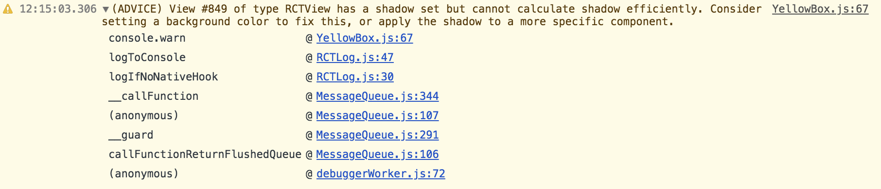 Warning Type Rctview Has A Shadow Set But Cannot Calculate Shadow Efficiently · Issue 1 