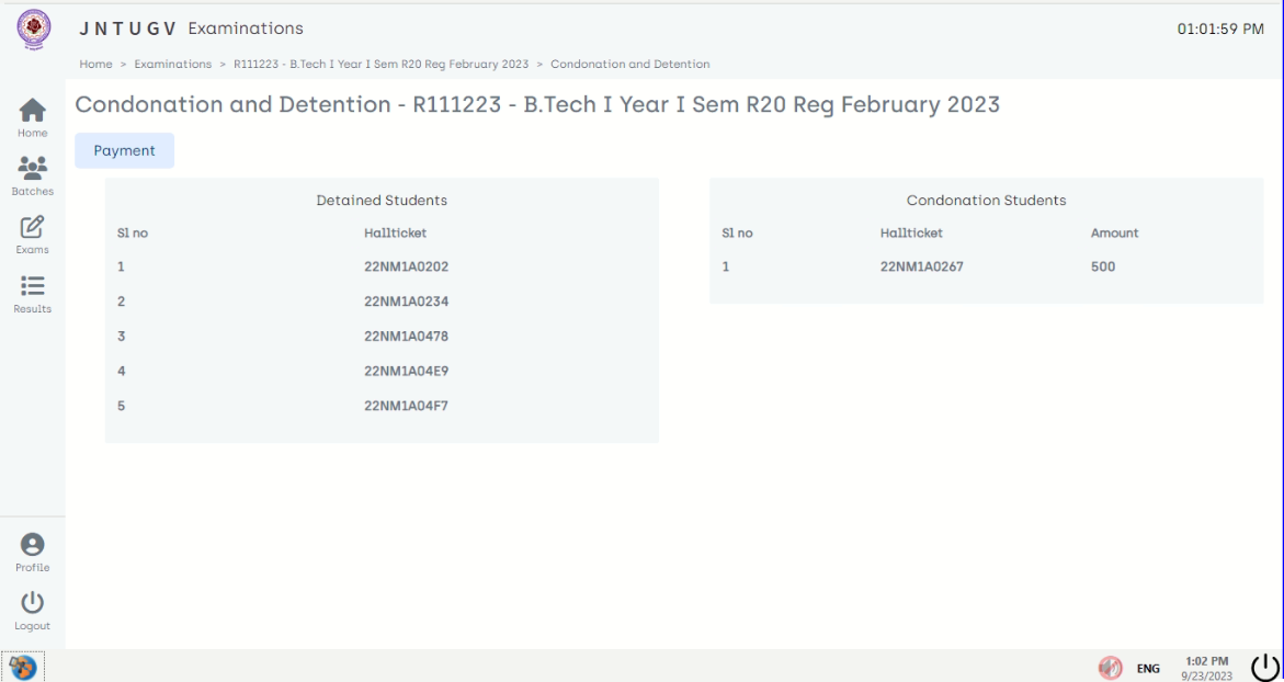 Condonation and detain list page · Issue #14 · JNTUGV-Examination-Cell/ExaminationCell-frontend ...