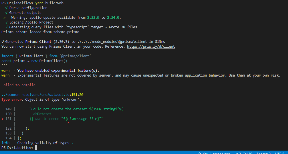 Error With Installation When Yarn Build Web · Issue 993 · Labelflow Labelflow · Github