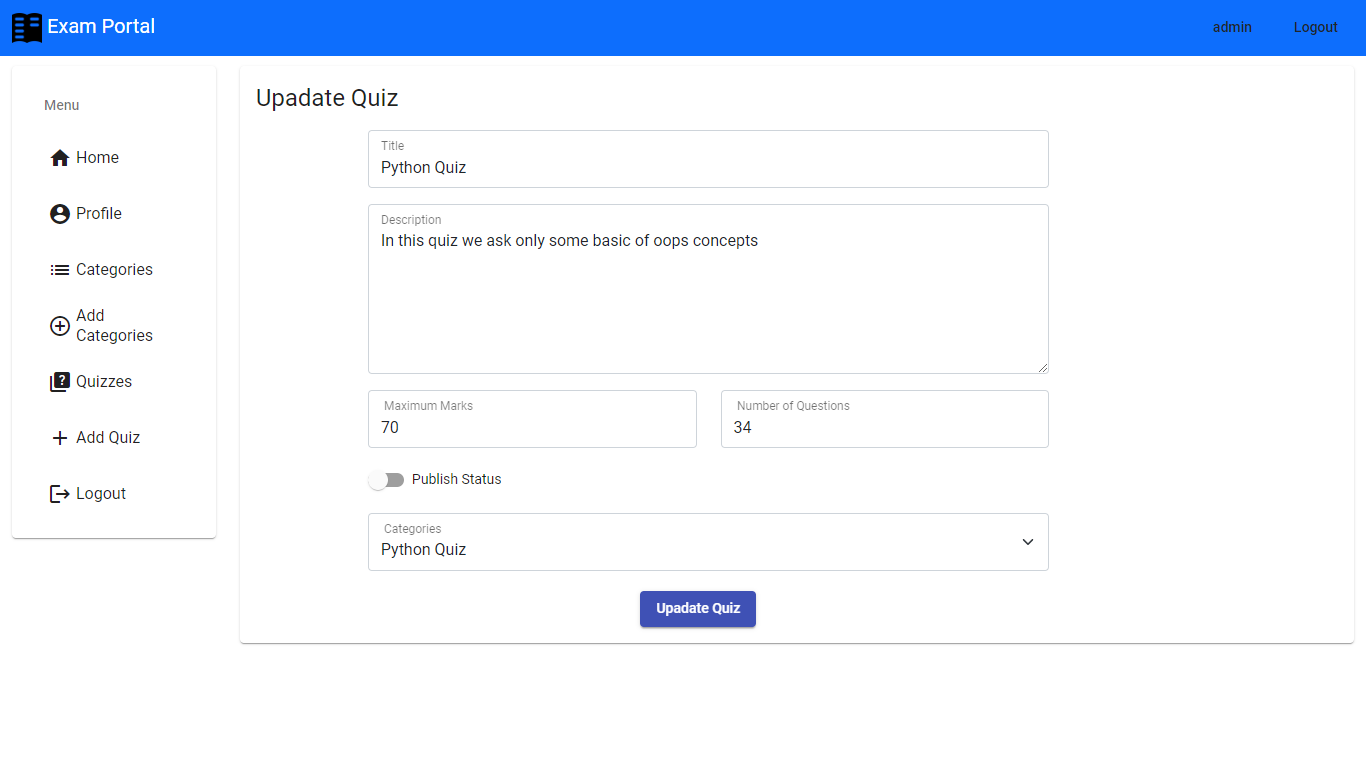 Github Srisairam9881exam Portal Using Spring Boot And Angular