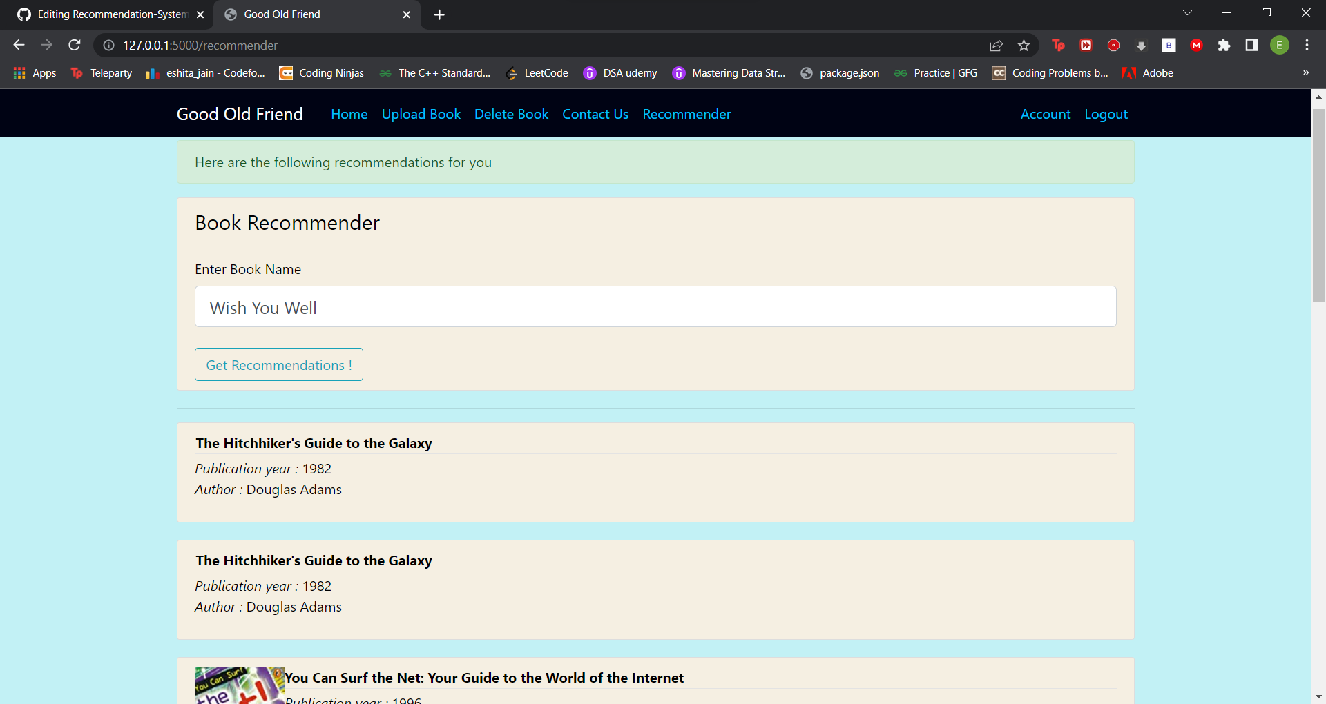 GitHub - eshita-jain/Book-Recommendation-System: Book Recommendation System- A Web app made ...