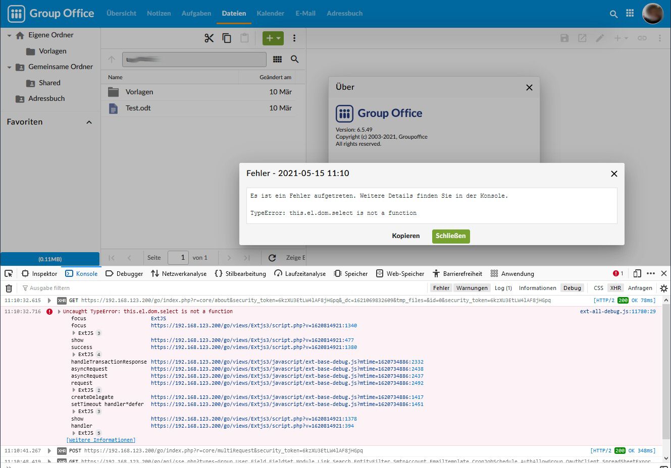 GO 6.5.49 Info puts an error · Issue #698 · Intermesh/groupoffice · GitHub
