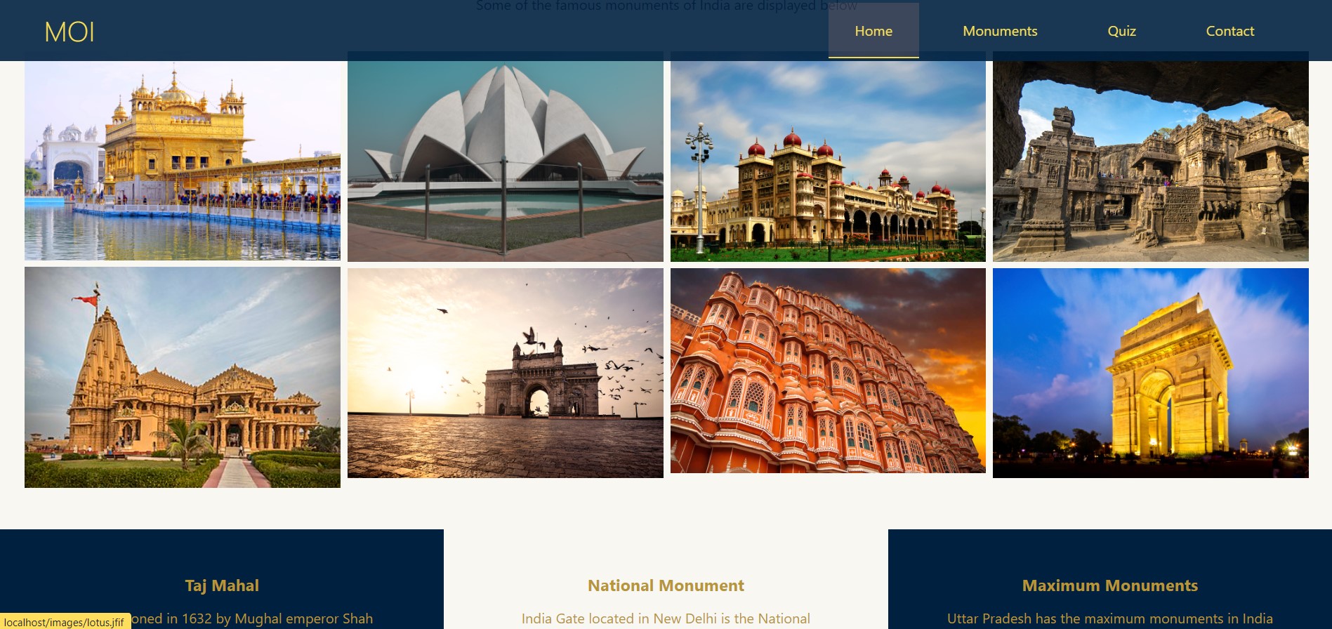 GitHub - GeronimoBraves/Monuments-Of-India-Website: Informative Website on the Monuments of ...