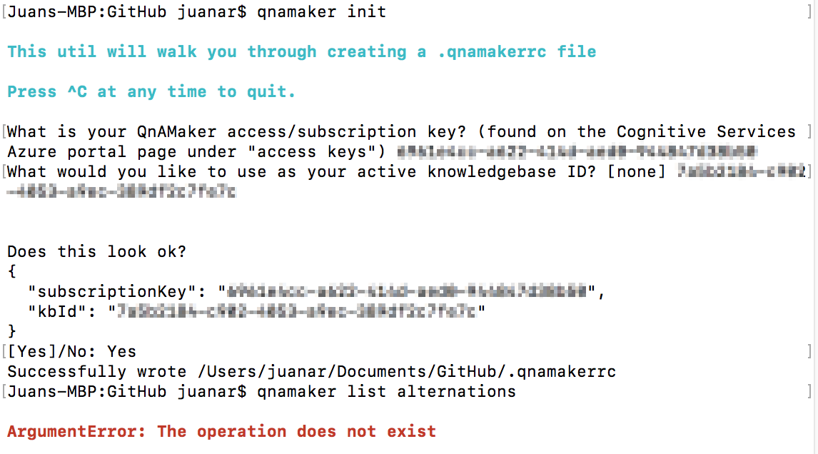 Qnamaker List For Any Resources Throws Argumenterror The Operation Does Not Exists · Issue