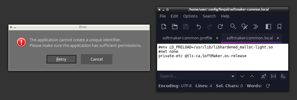 SoftMaker FreeOffice cannot create unique identifier · Issue #5773 · netblue30/firejail · GitHub