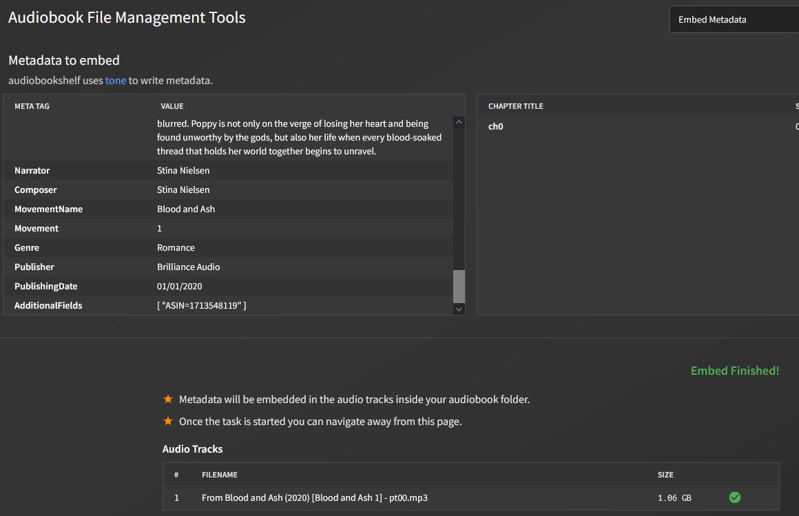 [Debian] Cannot embedded Metadata in audio tracks · Issue #1643 · advplyr/audiobookshelf · GitHub