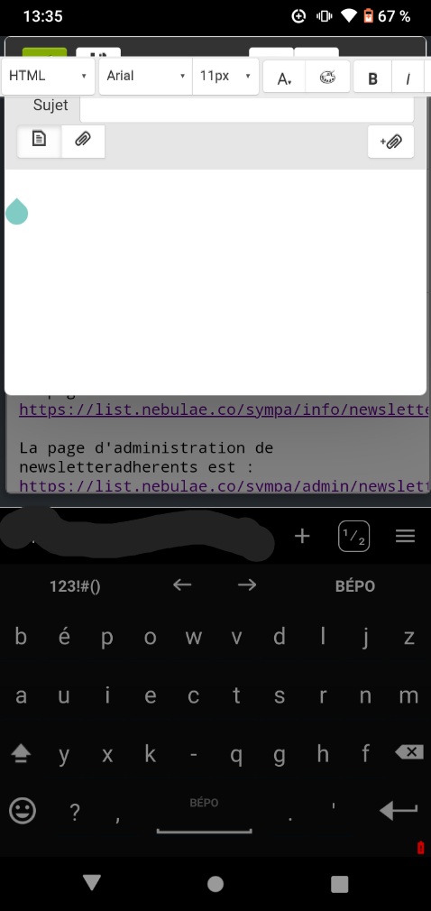 Text formatting menus overlaps other butons on mobile · Issue #828 · the-djmaze/snappymail · GitHub