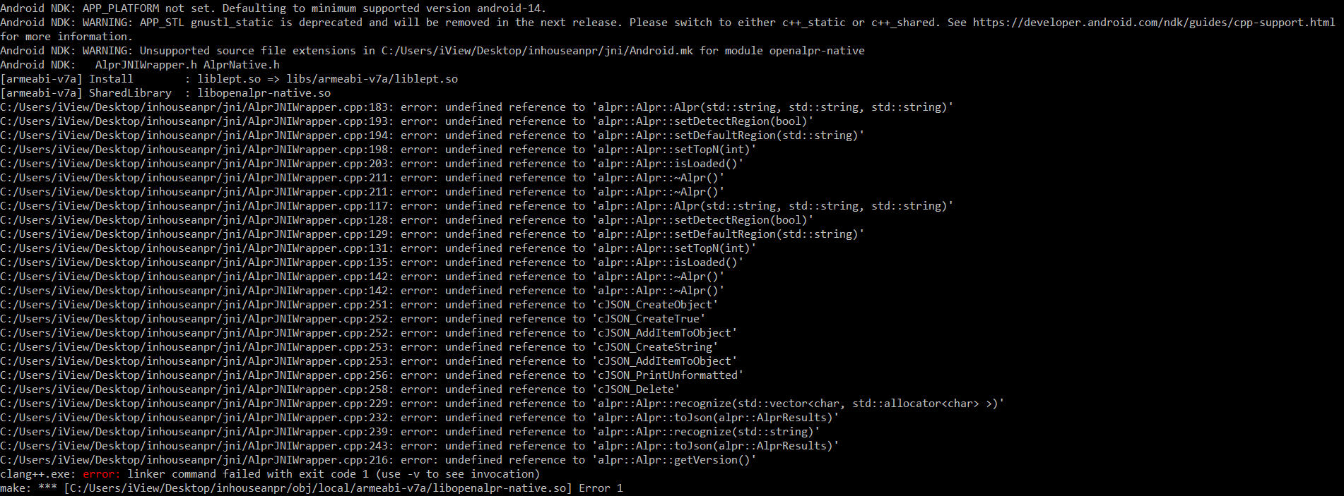 Undefined references when trying to build .so files for Android · Issue #685 · openalpr/openalpr ...
