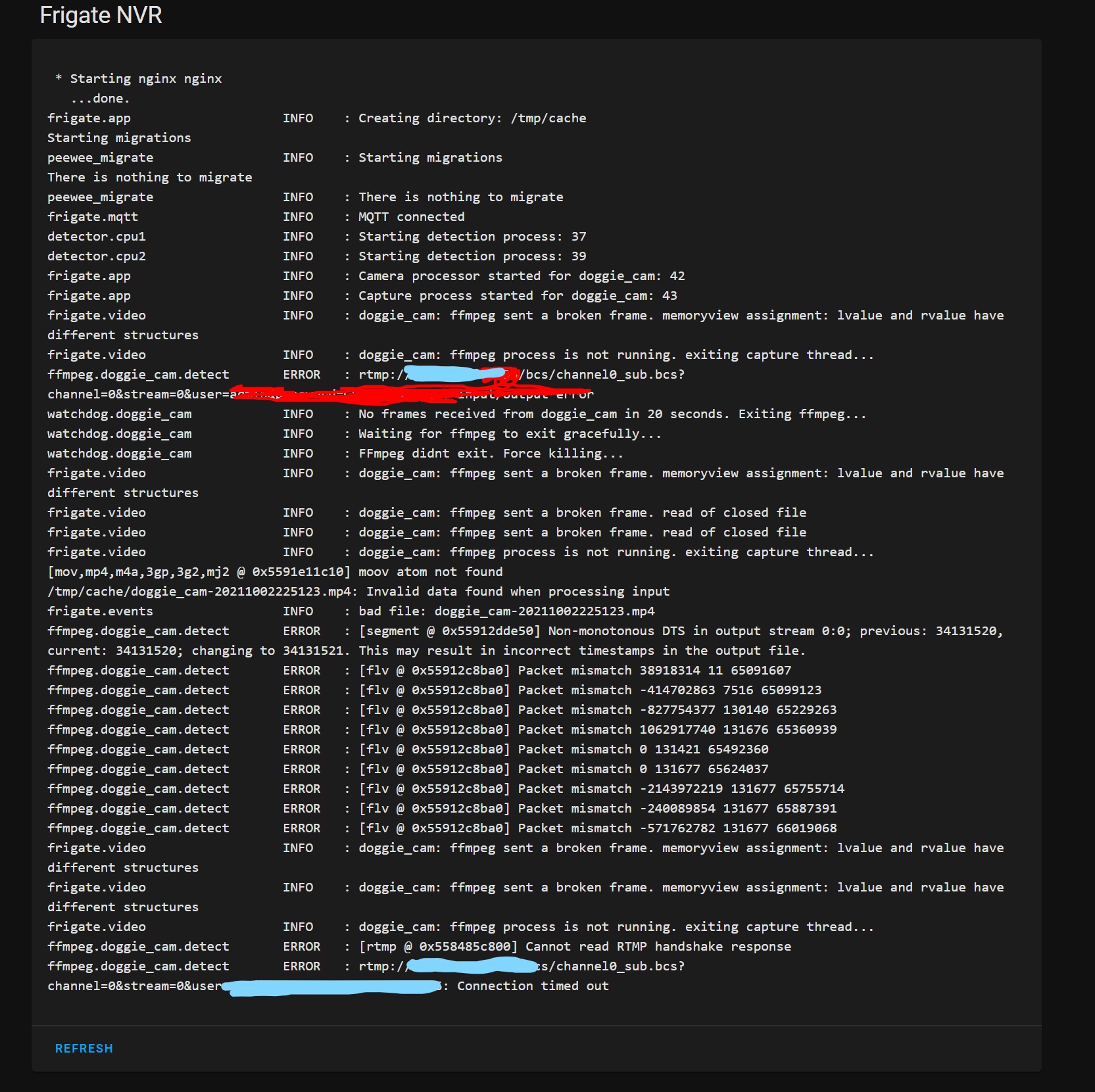 Stream log errors · Issue #1902 · blakeblackshear/frigate · GitHub