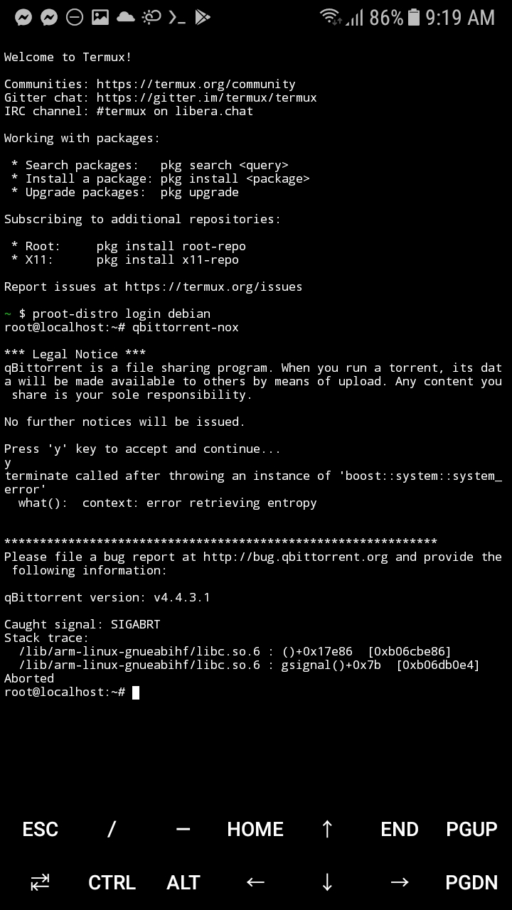 Does not launch on armhf | Caught signal: SIGABRT · Issue #17301 · qbittorrent/qBittorrent · GitHub