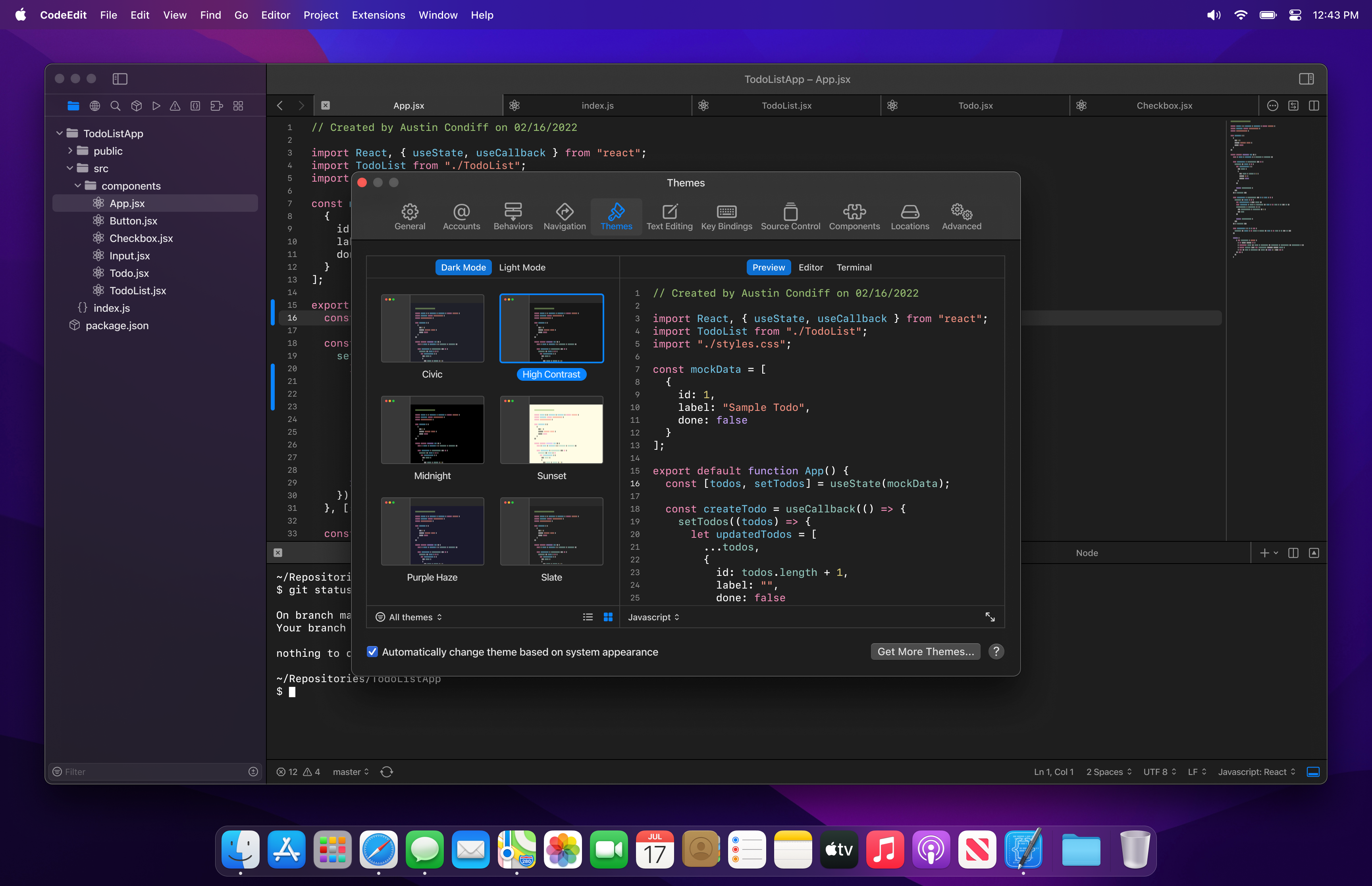 Themes Settings · Issue #286 · CodeEditApp/CodeEdit · GitHub