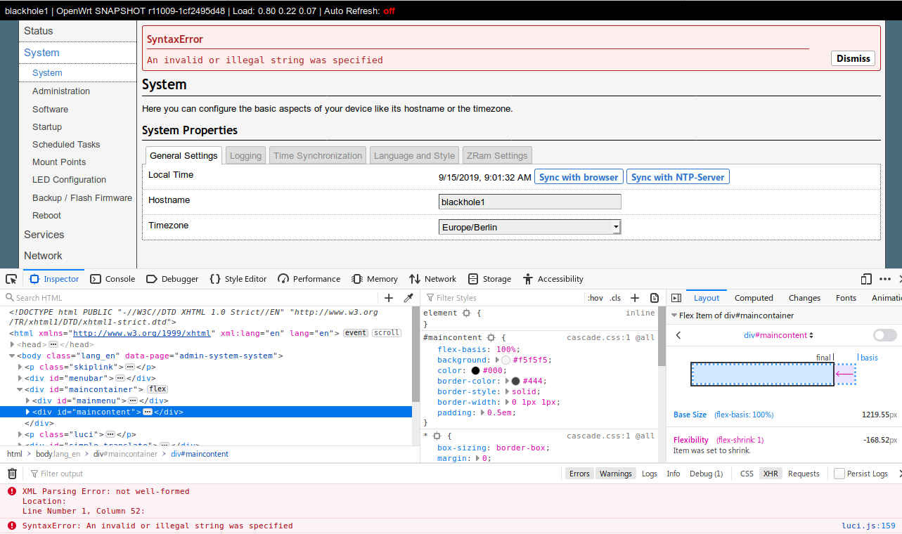 openwrt-theme: XML parsing error · Issue #3067 · openwrt/luci · GitHub