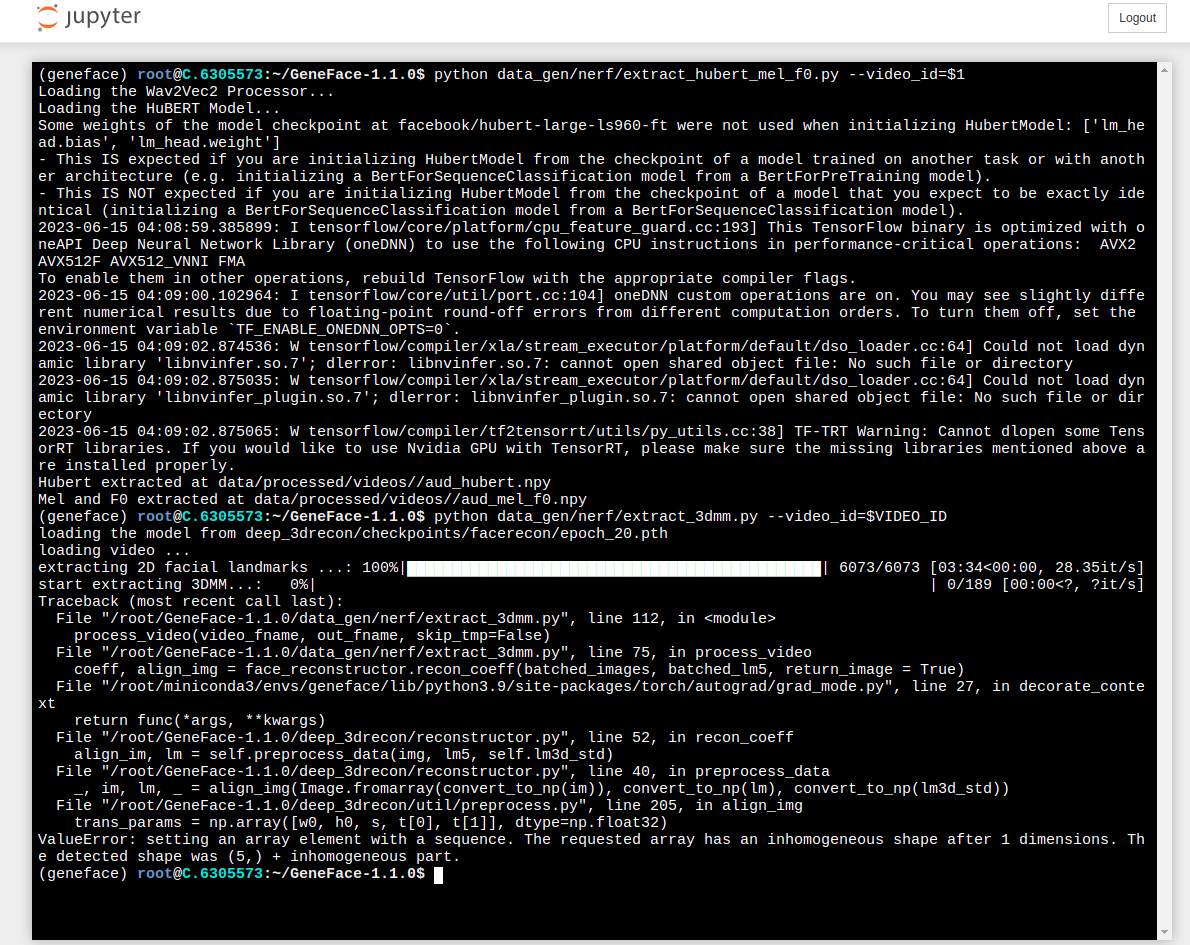 Errors in processing May.mp4 (Step 3): The code extract_3dmm.py under ...