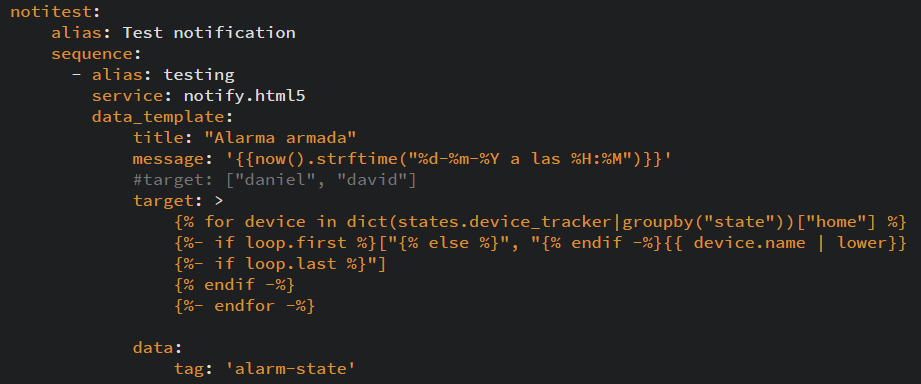 Data Template Not Accepted For Html5 Push Notification Target · Issue 8977 · Home Assistant