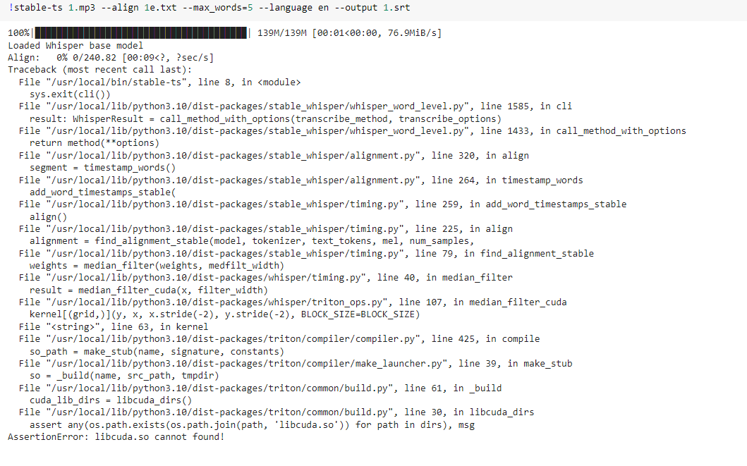 libcuda.so cannot found problem · Issue #257 · jianfch/stable-ts · GitHub