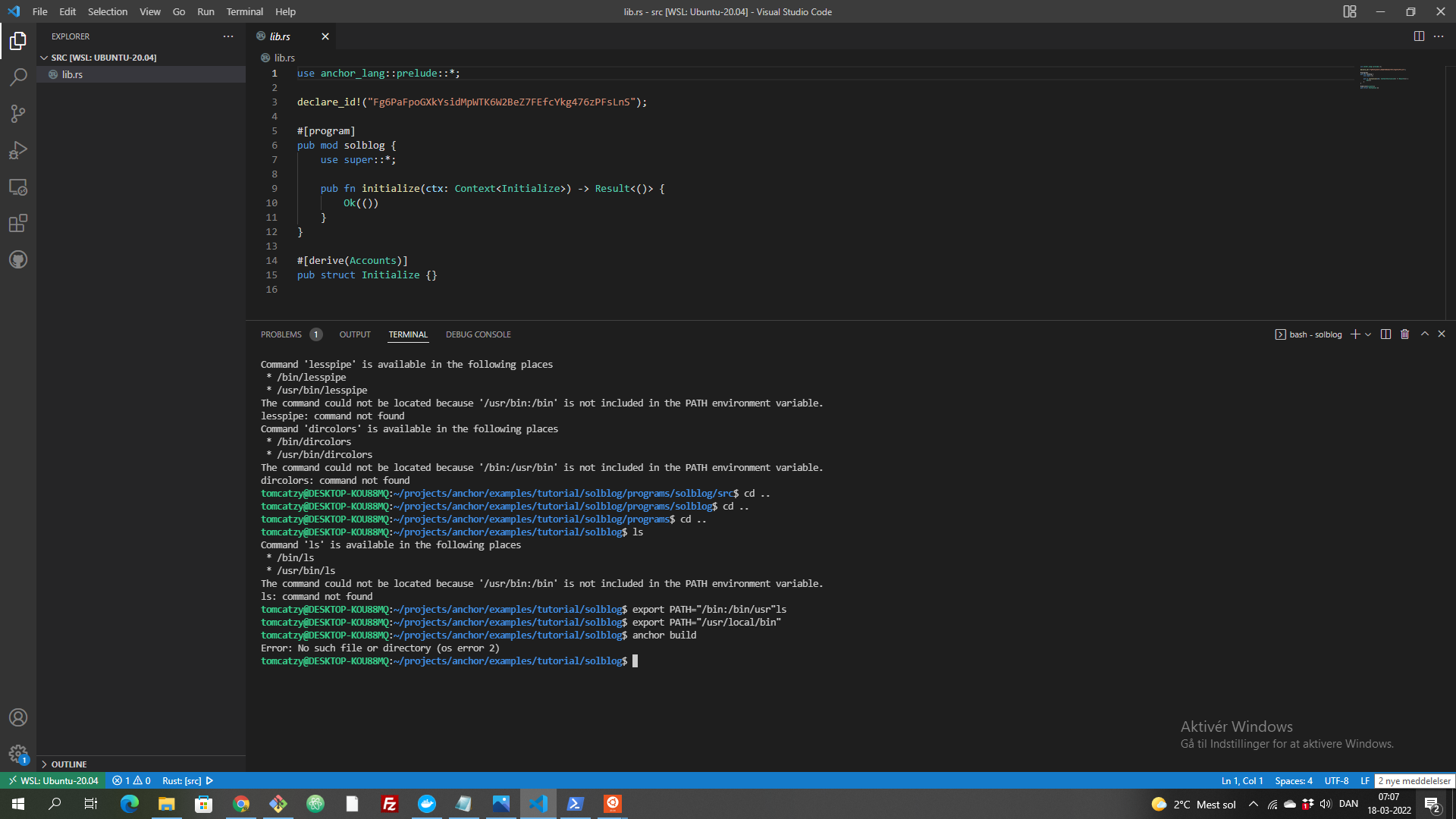 Anchor build Error: No such file or directory (os error 2) · Issue #1645 · solana-foundation ...