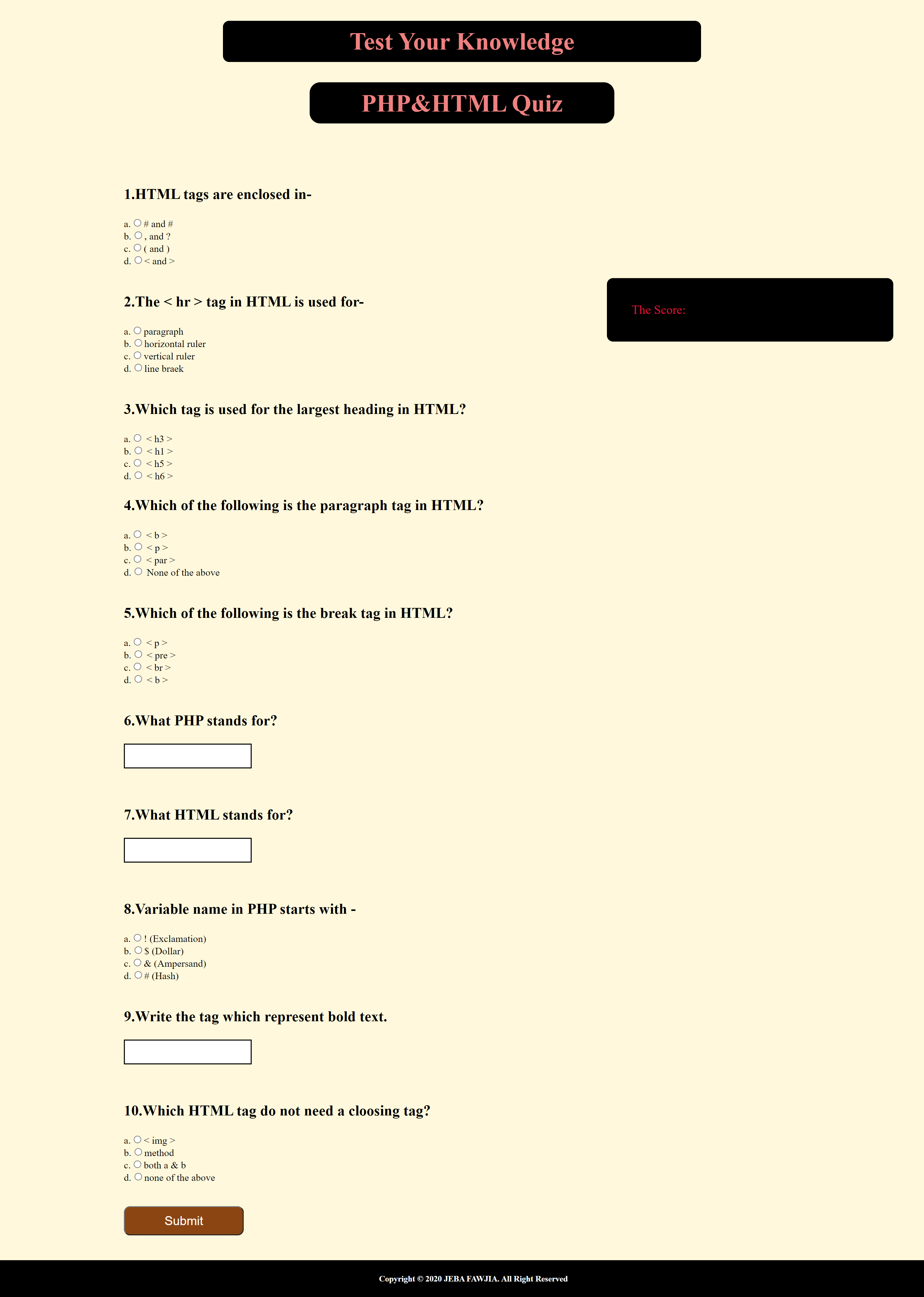 GitHub - jeba-tech/Quiz_Application: Made this Quiz Application in a ... GitHub - jeba-tech/Quiz_Application: Made this Quiz Application in a ...