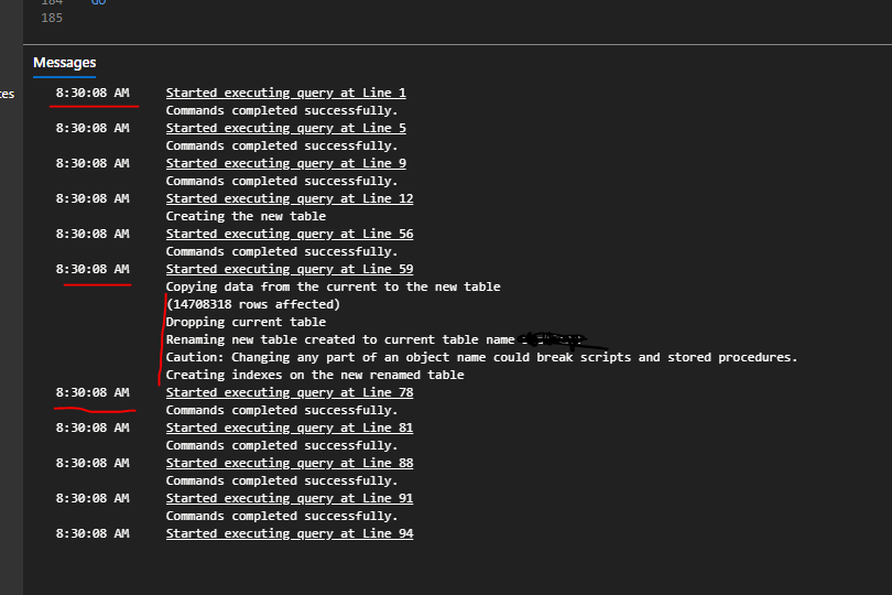 Timestamps on messages when running a long script · Issue #13485 · microsoft/azuredatastudio ...