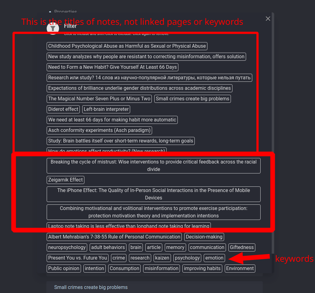 [Canary 0.0.3] Different filter behavior in Linked References · Issue #1886 · logseq/logseq · GitHub