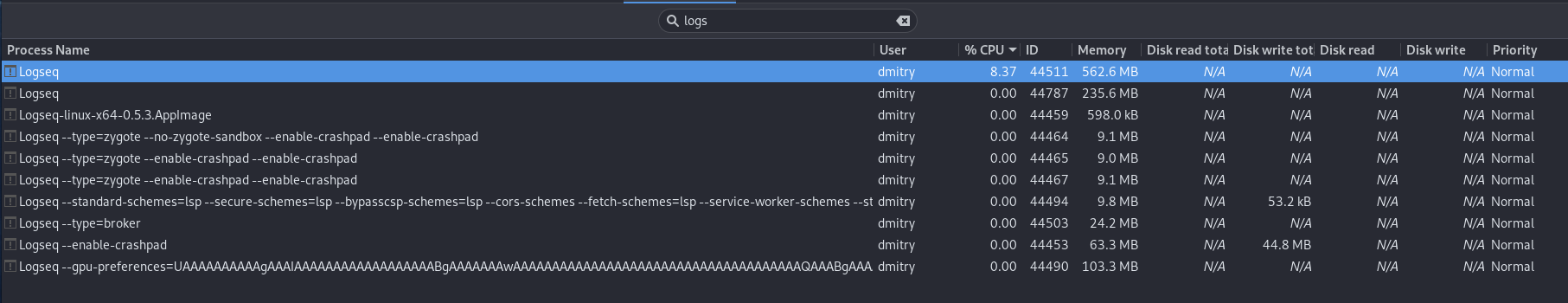 [Resolved] High CPU load in Linux (Logseq 0.5.2 ~ 0.5.4) · Issue #3421 · logseq/logseq · GitHub