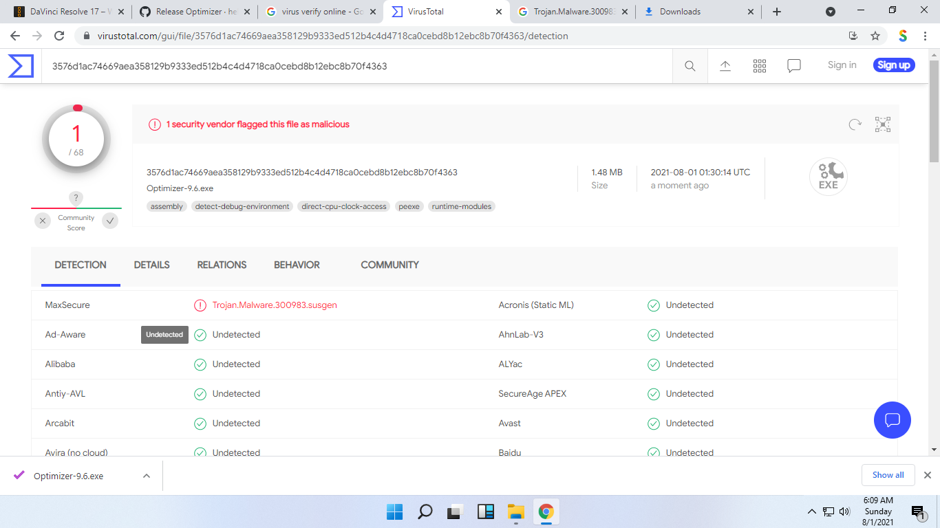 is this a virus ? · Issue #56 · hellzerg/optimizer · GitHub