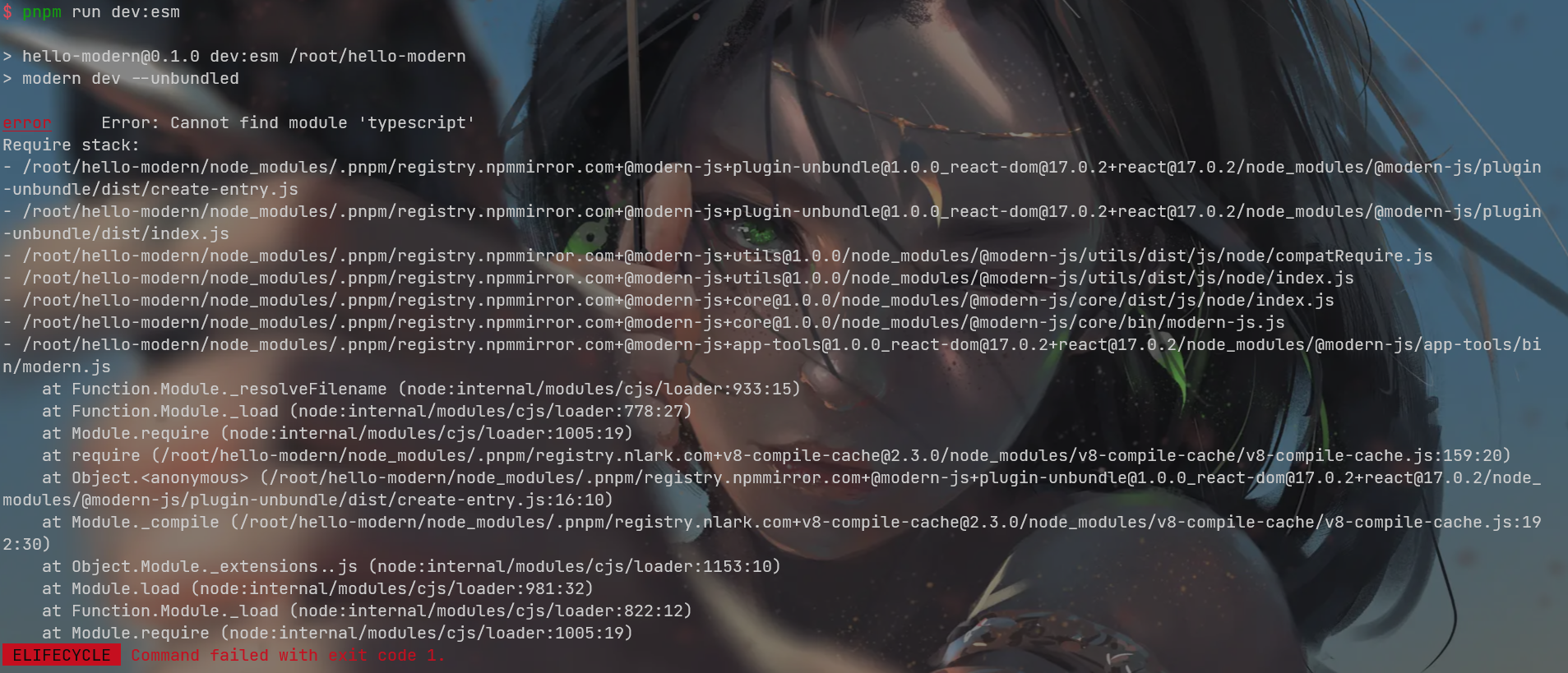 WSL 下运行构建不成功 · Issue #191 · web-infra-dev/modern.js · GitHub