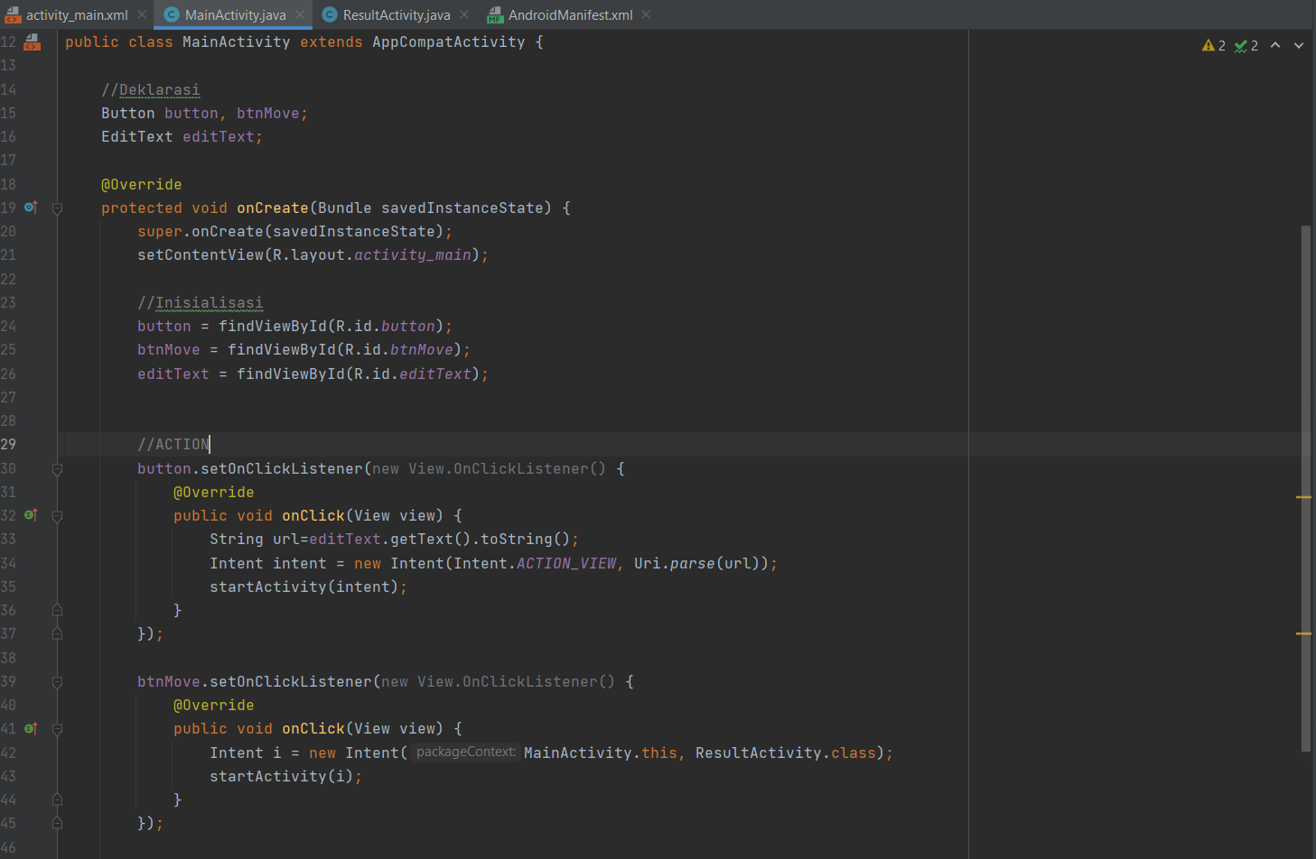 GitHub - IndraW02/Android_Intent