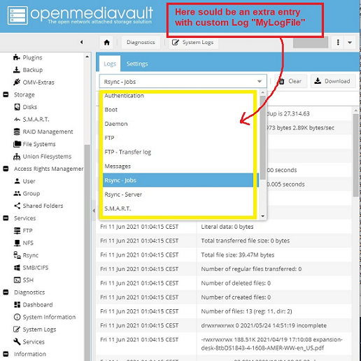 [GUIDE] Add custom log files to WebUI - not working · Issue #1049 · openmediavault ...