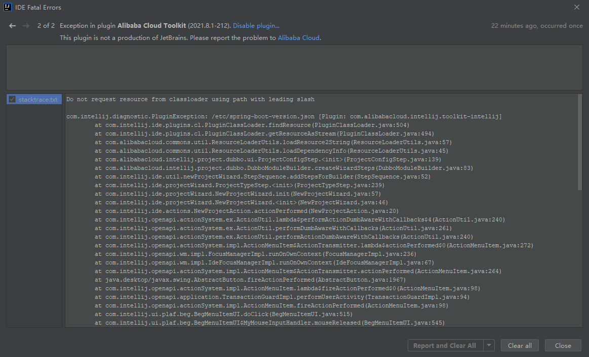 IDEA 运行时有插件的报错信息 · Issue #11 · alibaba-cloud-toolkit/cloud-toolkit-jetbrains · GitHub