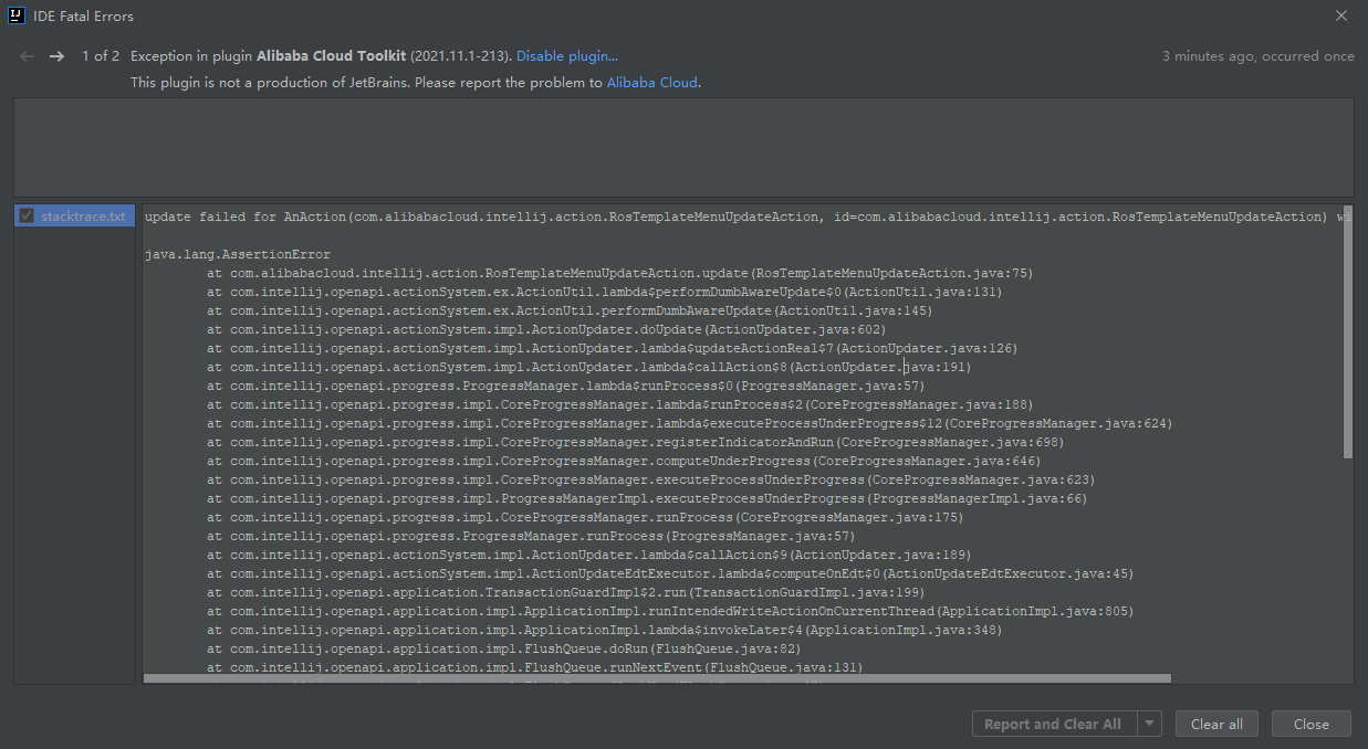 插件出现断言错误 · Issue #25 · alibaba-cloud-toolkit/cloud-toolkit-jetbrains ...