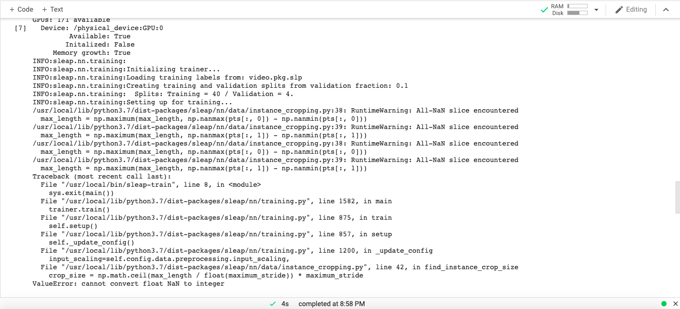 Centroid training job not completing · Issue #533 · talmolab/sleap · GitHub