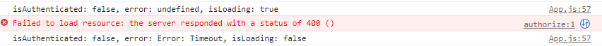 400 on /authorize should result in error being set and/or loading being false · Issue #415 ...