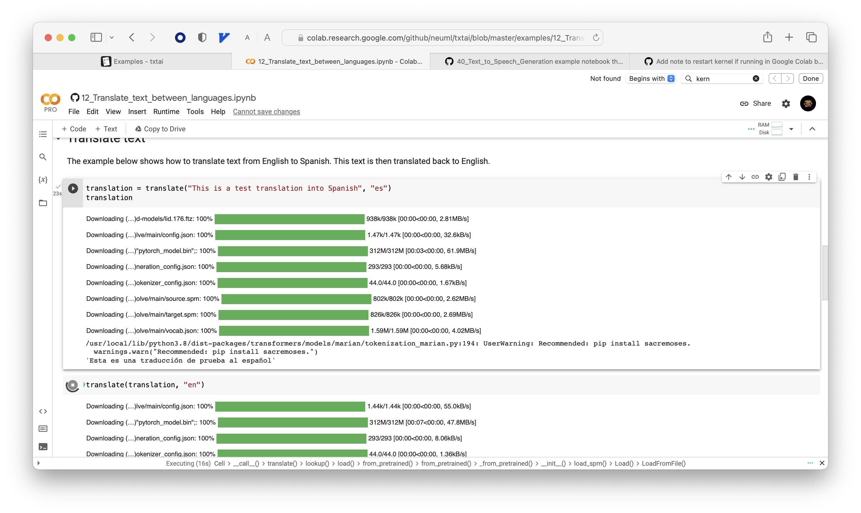 Dependency Issue When Running Fresh colab (12_Translate_text_between_languages.ipynb) · Issue ...