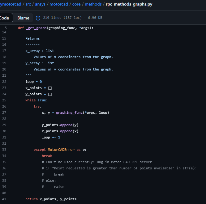 Re-add error handling to _get_graph · Issue #139 · ansys/pymotorcad · GitHub