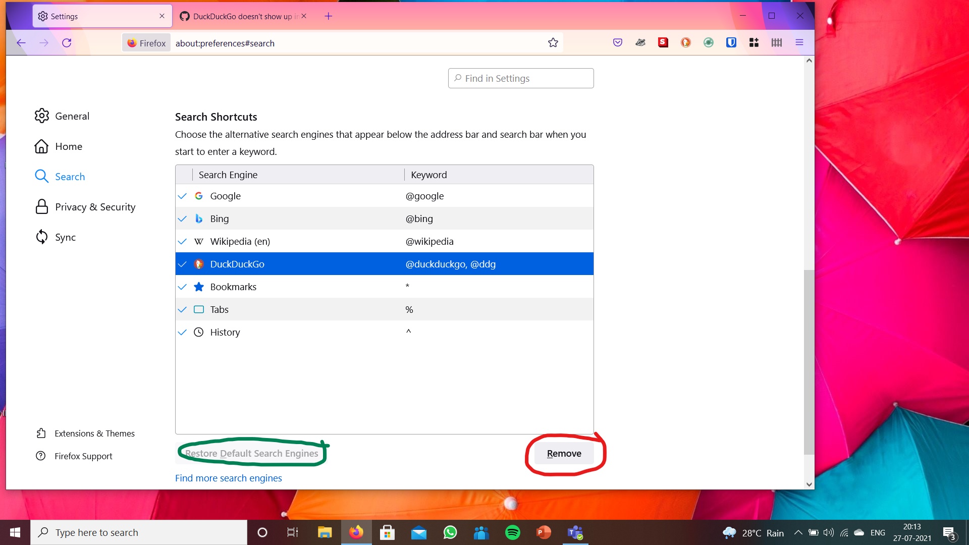 Duckduckgo Doesn T Show Up In Firefox S Search Engine List · Issue 729 · Duckduckgo Duckduckgo