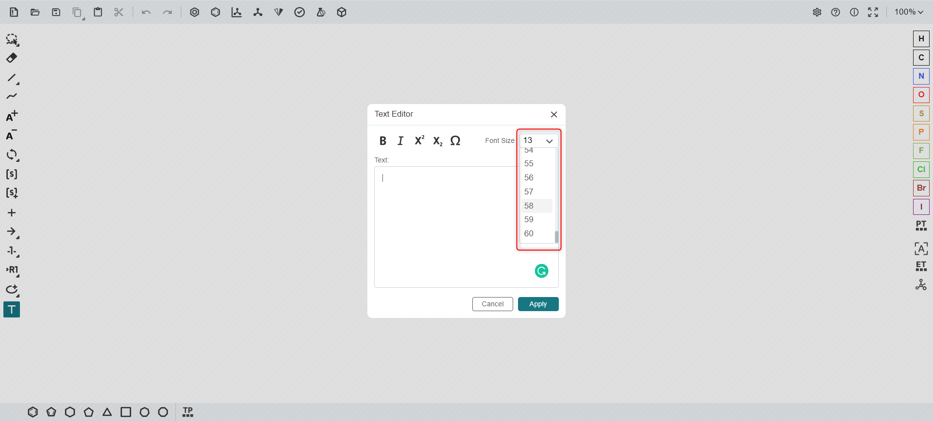 Change the list of values in the 'Font Size' drop-down list in the 'Text Tool' · Issue #1607 ...