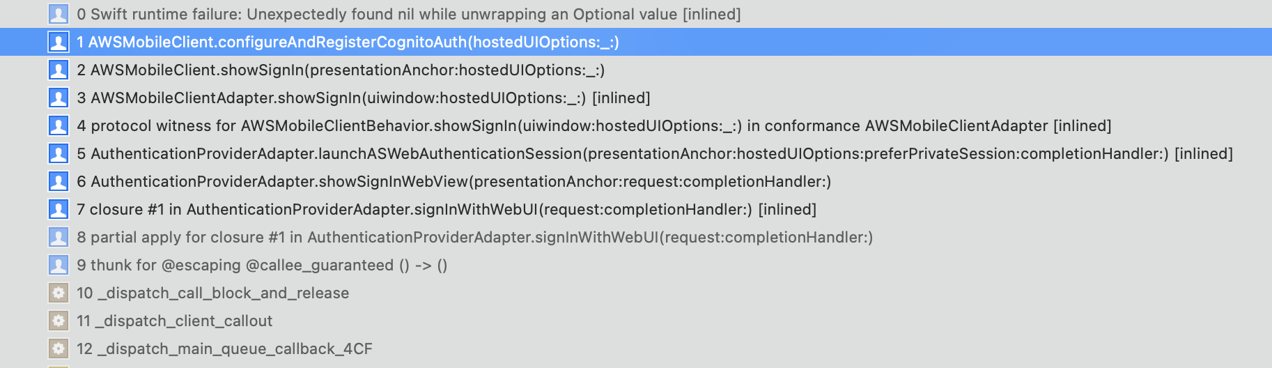 iOS signInWithWebUI Hosted UI crashing · Issue #1276 · aws-amplify/amplify-swift · GitHub