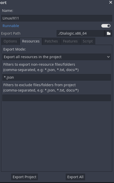 Characters not available in exported game (linux, maybe others) · Issue #86 · dialogic-godot ...