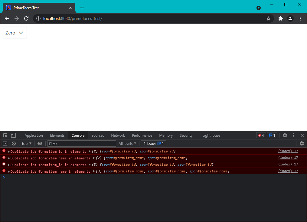 SelectOneMenu: duplicate ids with custom content · Issue #7767 · primefaces/primefaces · GitHub