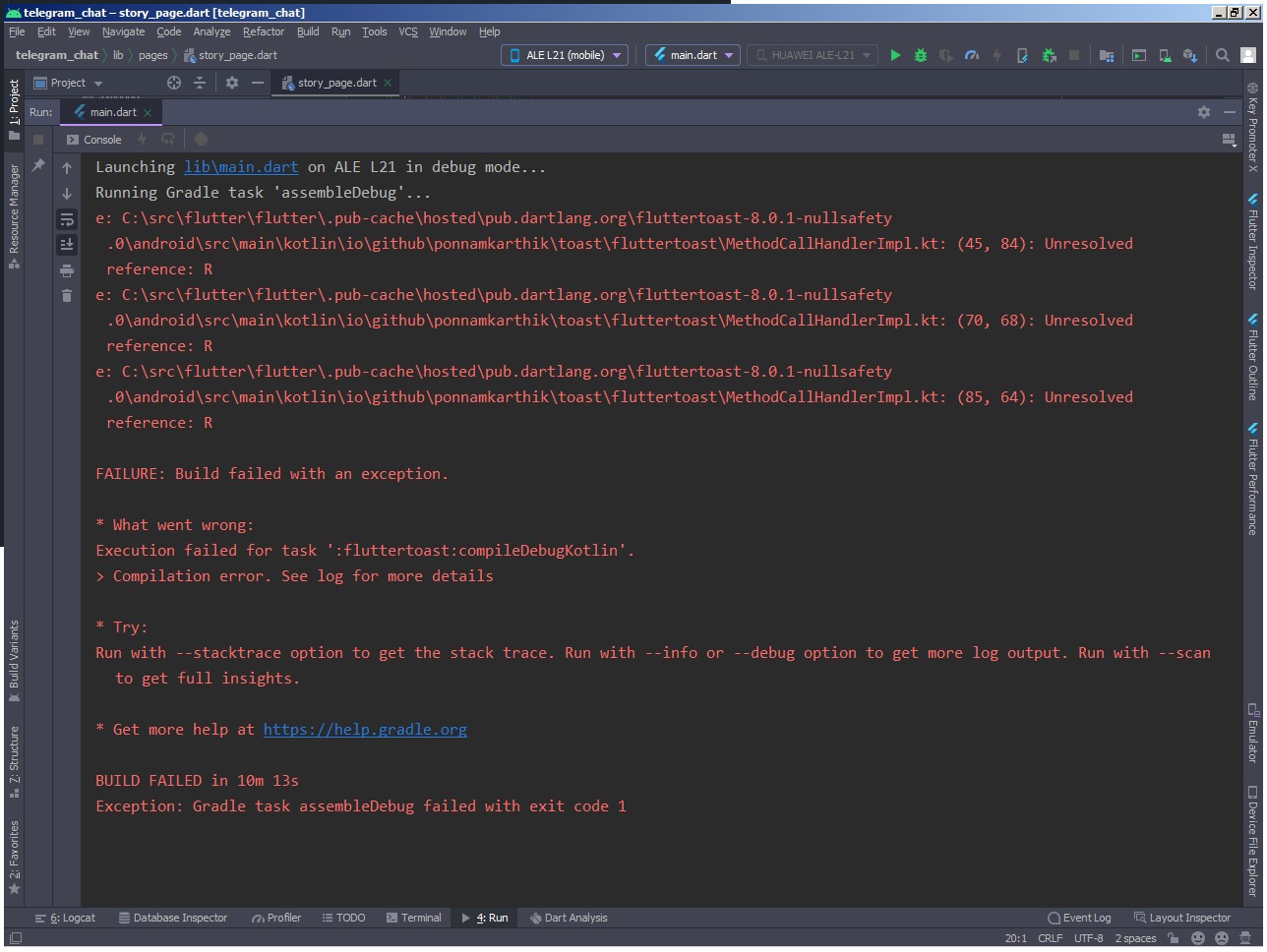 This problem is coming after dart migration.... · Issue #285 · ponnamkarthik/FlutterToast · GitHub