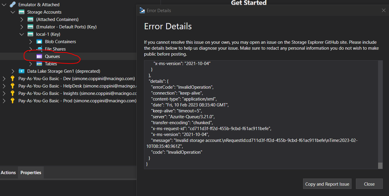 Cannot Connect To Dockerized Azurite Via Microsoft Storage Explorer · Issue 1800 · Azure