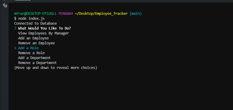 GitHub - mfrancisco9/Employee-Tracker
